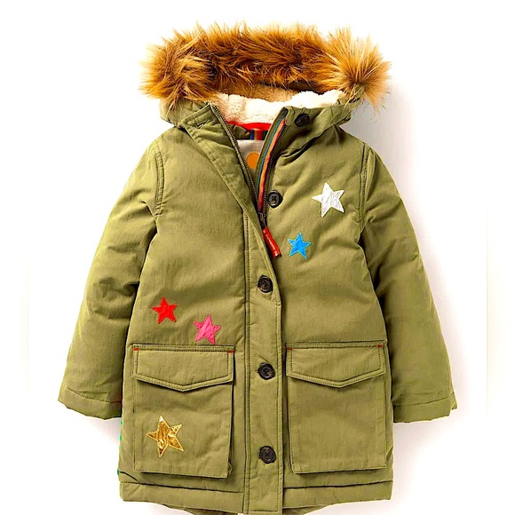 Boden | Jackets & Coats | Boden Girls Green Jacket With Stars | Poshmark